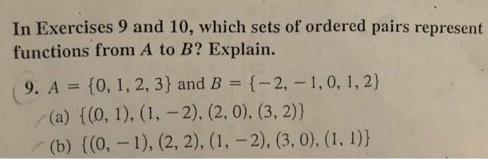 Solved In Exercises 9 and 10, which sets of ordered pairs | Chegg.com