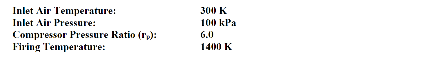 Solved Inlet Air Temperature: Inlet Air Pressure: Compressor | Chegg.com