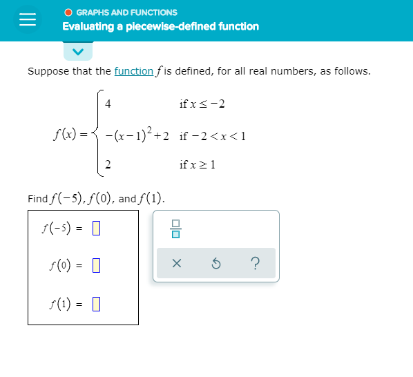 Solved O GRAPHS AND FUNCTIONS Evaluating a piecewise-defined | Chegg.com