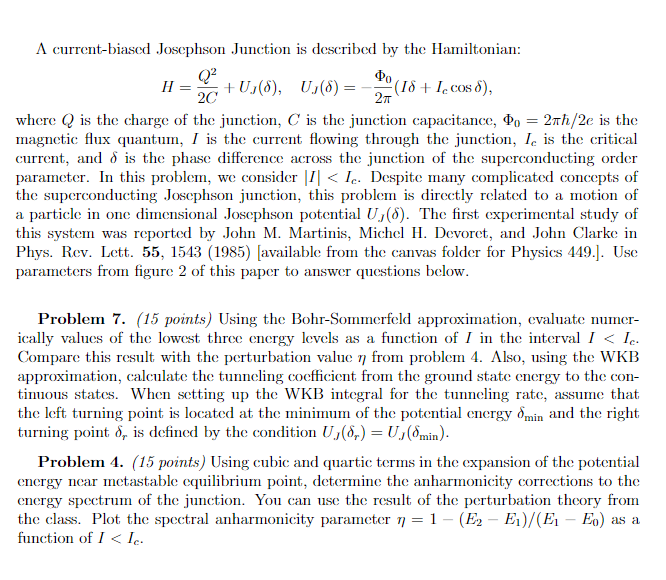 Problem 7: Using the Bohr-Sommerfeld approximation, | Chegg.com