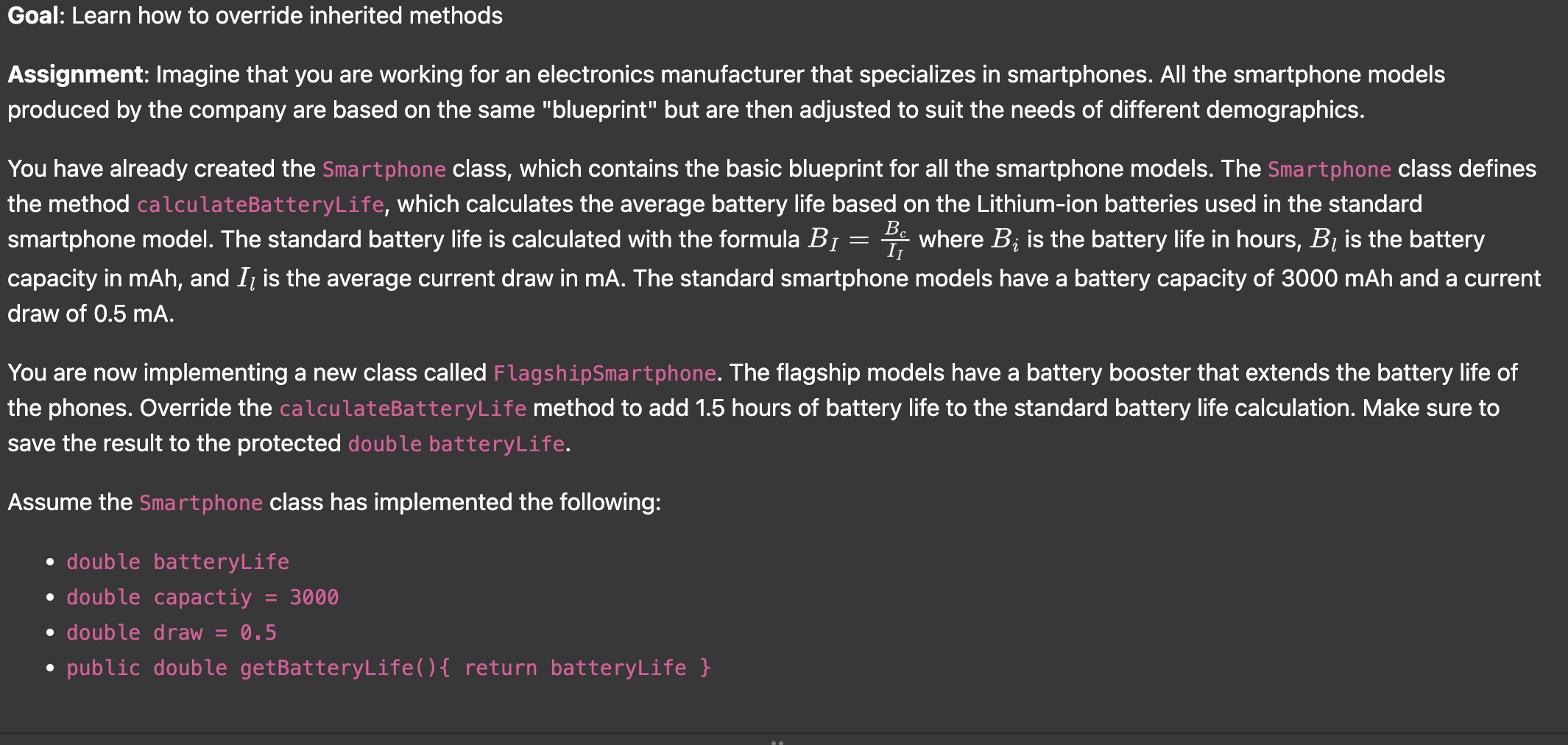 Solved Goal: Learn how to override inherited | Chegg.com