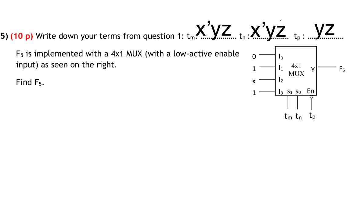 Solved (10 ﻿p) ﻿Write down your terms from question 1: tm | Chegg.com