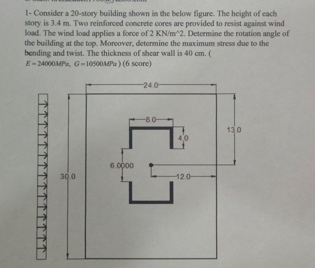 1- Consider a 20-story building shown in the below | Chegg.com