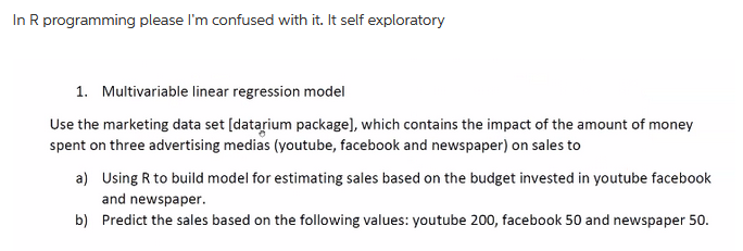 Solved In R programming please I'm confused with it. It self | Chegg.com