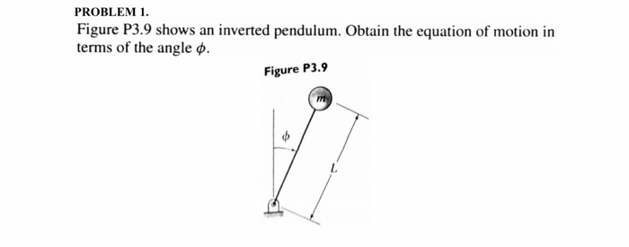 Solved Figure P3.9 shows an inverted pendulum. Obtain the | Chegg.com