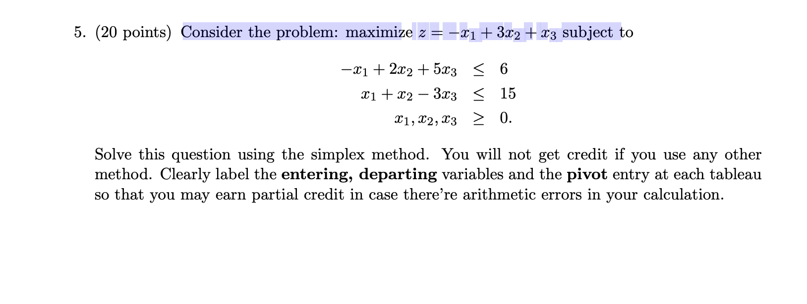 (20 points) Consider the problem: maximize | Chegg.com