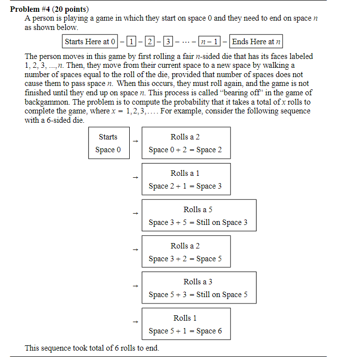 Problem #4 ( 20 points) A person is playing a game in | Chegg.com