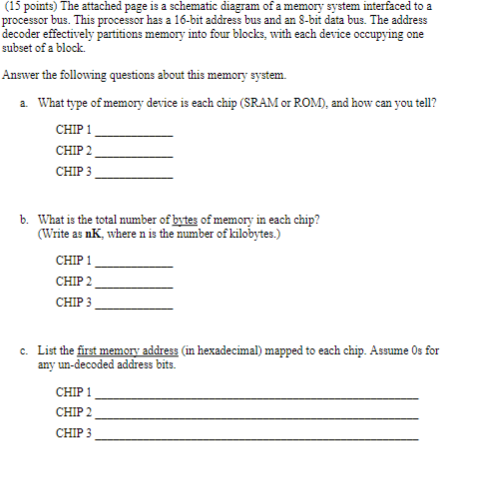 Solved (15 points) The attached page is a schematic diagram | Chegg.com