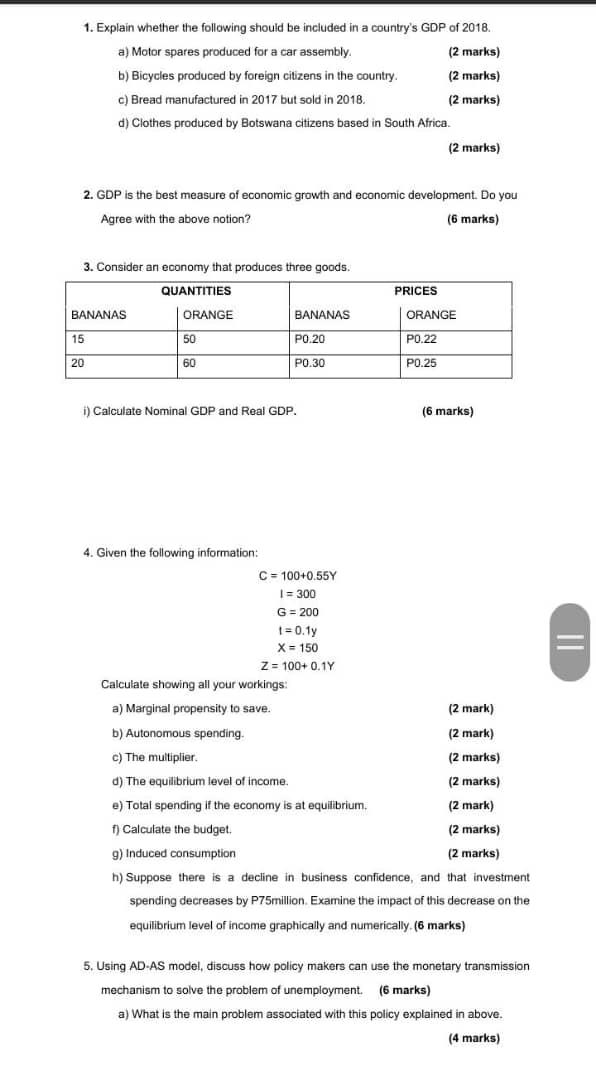 Solved 1. Explain whether the following should be included | Chegg.com