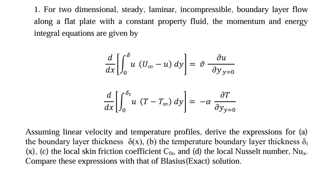 Solved For two dimensional, steady, laminar, incompressible, | Chegg.com