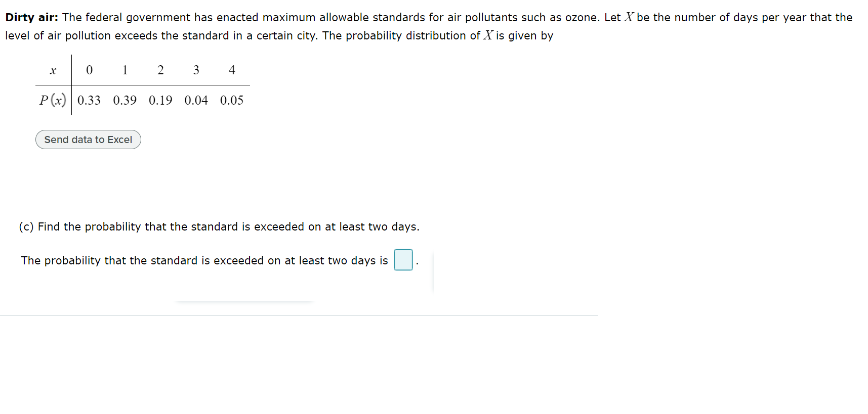 Solved Dirty air: The federal government has enacted maximum | Chegg.com