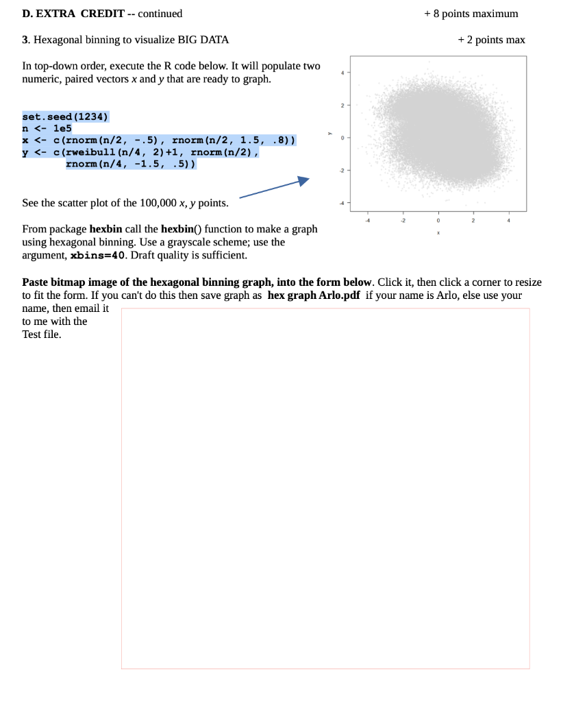 Solved D. EXTRA CREDIT -- continued + 8 points maximum + 2 | Chegg.com
