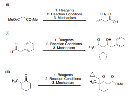 Solved (i) 1. Reagents 2. Reaction Conditions MeO2CCO2Me 3. | Chegg.com