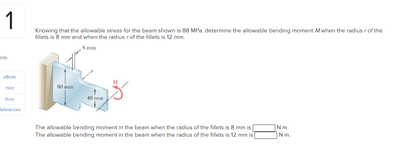 Solved 1 Knowing that the allowable stress for the beam | Chegg.com