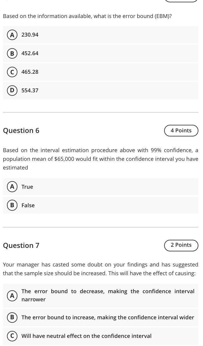 Solved Part I: Interval Estimation A report based on a | Chegg.com