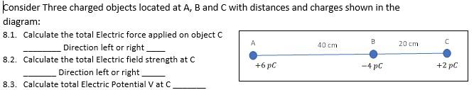 Solved Consider Three charged objects located at A, B and C | Chegg.com