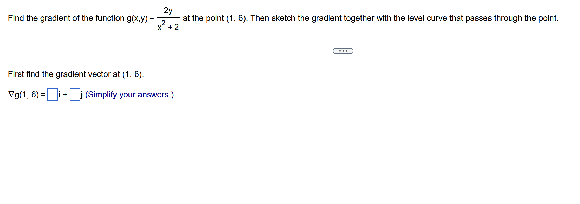 Solved Find the gradient of the function g(x,y)=2yx2+2 ﻿at | Chegg.com