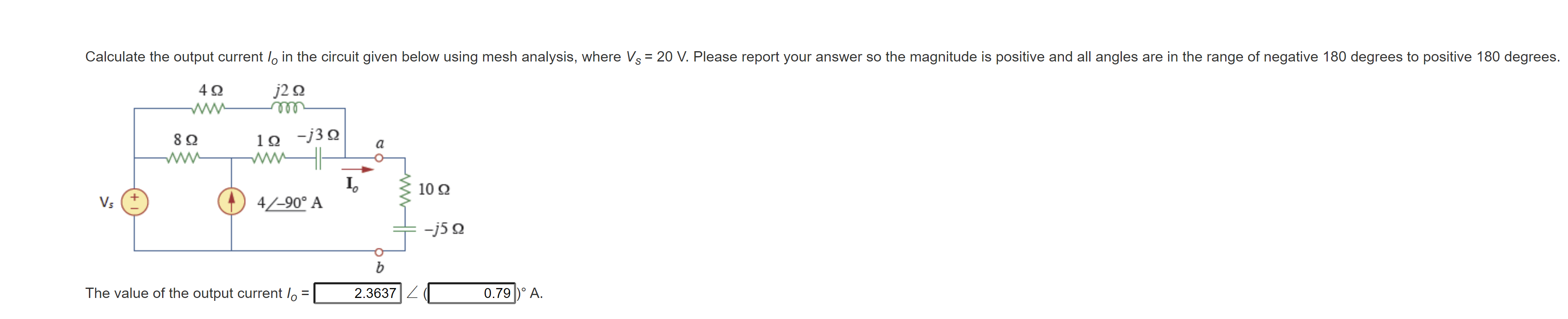 Solved Calculate the output current lo in the circuit given | Chegg.com
