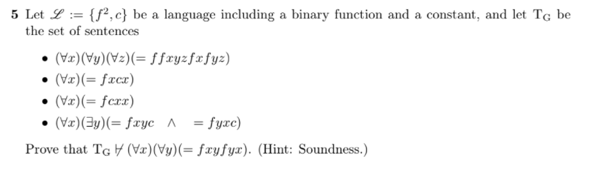 5 Let L := {fº,c} be a language including a binary | Chegg.com