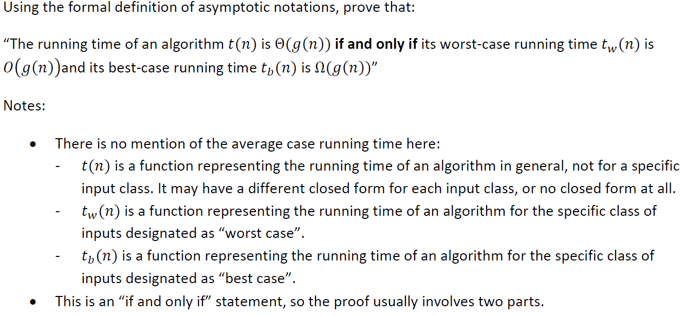 Solved Using the formal definition of asymptotic notations, | Chegg.com