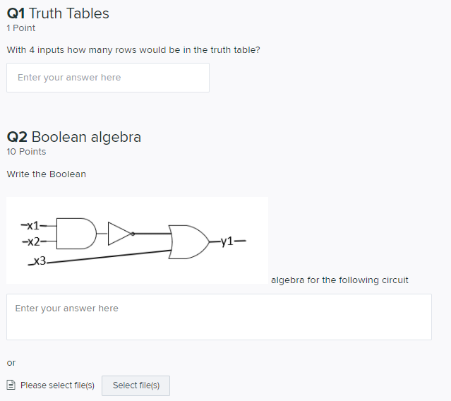 Solved Q1 Truth Tables 1 Point With 4 inputs how many rows | Chegg.com