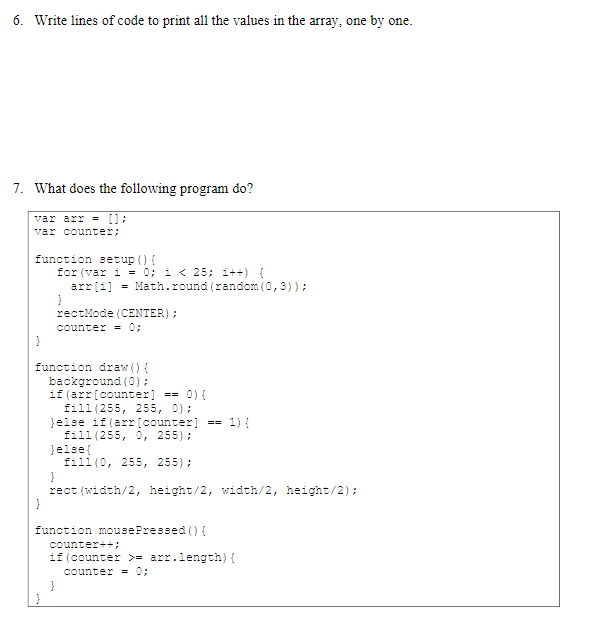 Worksheet 9: Functions & Arrays 1. Write a function | Chegg.com