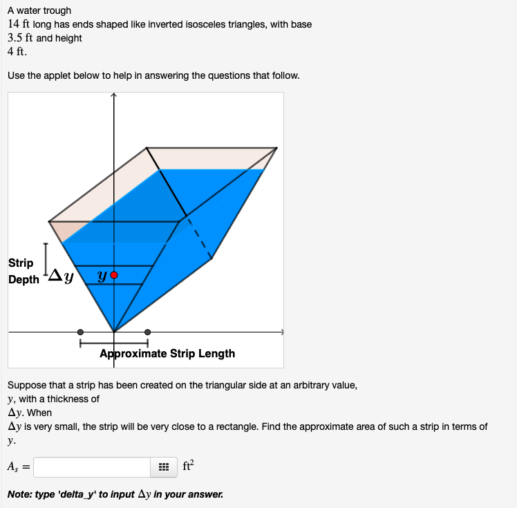 Solved A water trough 14 ft long has ends shaped like | Chegg.com