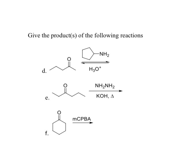 Solved Give the product(s) of the following reactions -NH2 | Chegg.com
