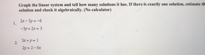 Solved Graph the linear system and tell how many solutions | Chegg.com