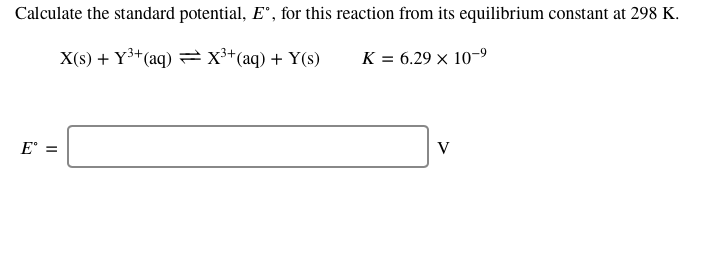 Solved Calculate The Standard Potential Eº For This
