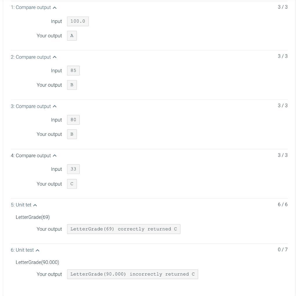 Solved Why Does Test 6 Fail C Here Is My Code