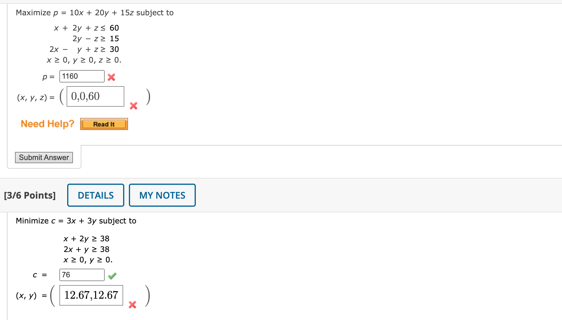 Solved Maximize p=10x+20y+15z ﻿subject | Chegg.com