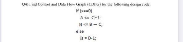 Solved (4) Find Control and Data Flow Graph (CDFG) for the | Chegg.com