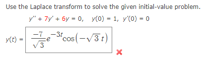 Solved Use the Laplace transform to solve the given | Chegg.com