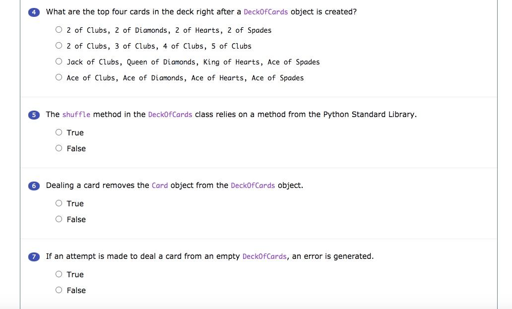 Solved 0 The Card class represents a complete Python | Chegg.com