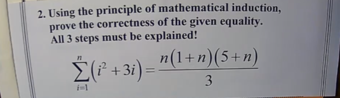 Solved 2. Using the principle of mathematical induction, | Chegg.com