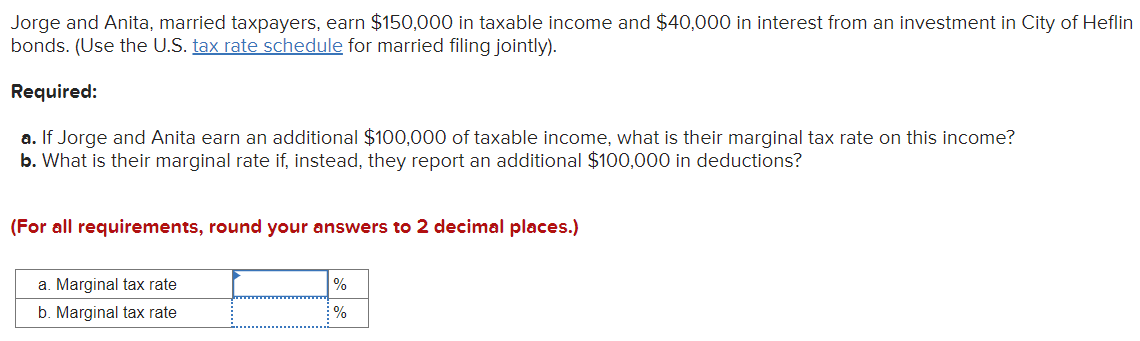 Solved Jorge and Anita, married taxpayers, earn $150,000 in | Chegg.com