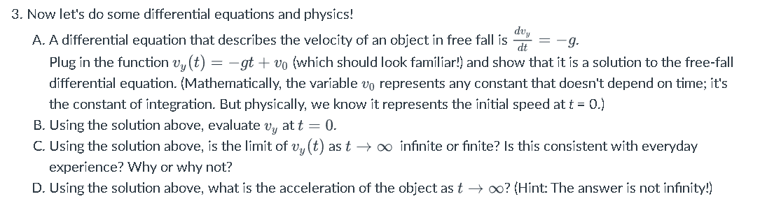 Solved 3. Now let's do some differential equations and | Chegg.com