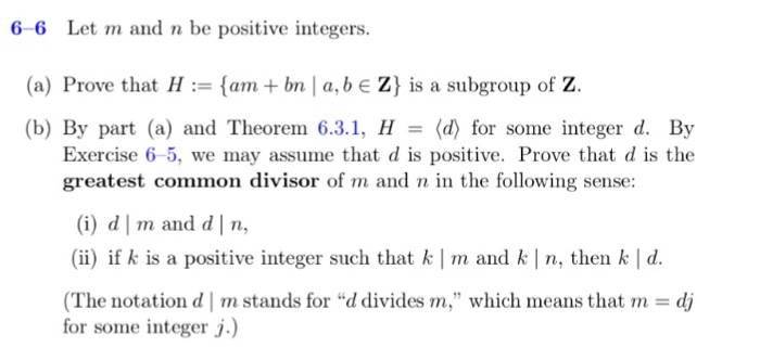 Solved 6-6 Let m and n be positive integers. (a) Prove that | Chegg.com
