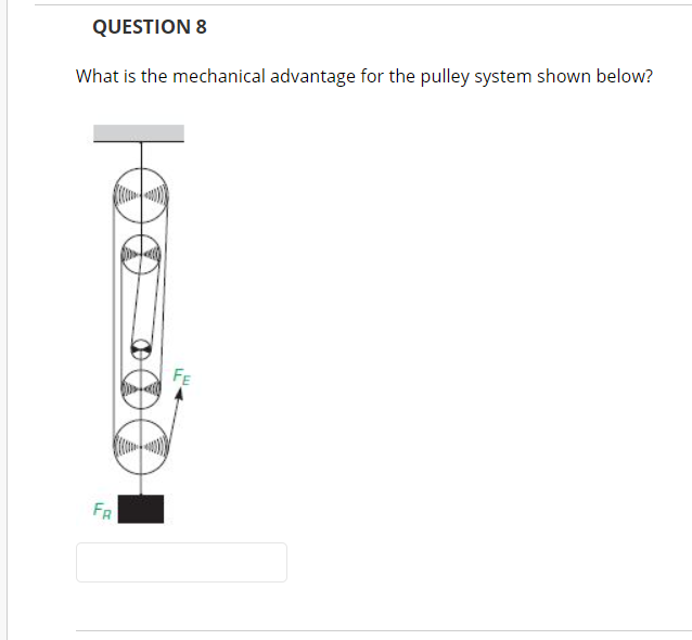 Solved QUESTION 8 What is the mechanical advantage for the | Chegg.com