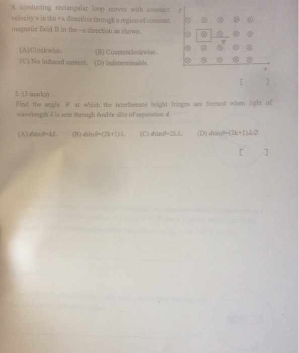 Solved A conducting rectangular loop moves with constant | Chegg.com