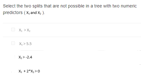 Solved 9. Select the two splits that are not possible in a | Chegg.com