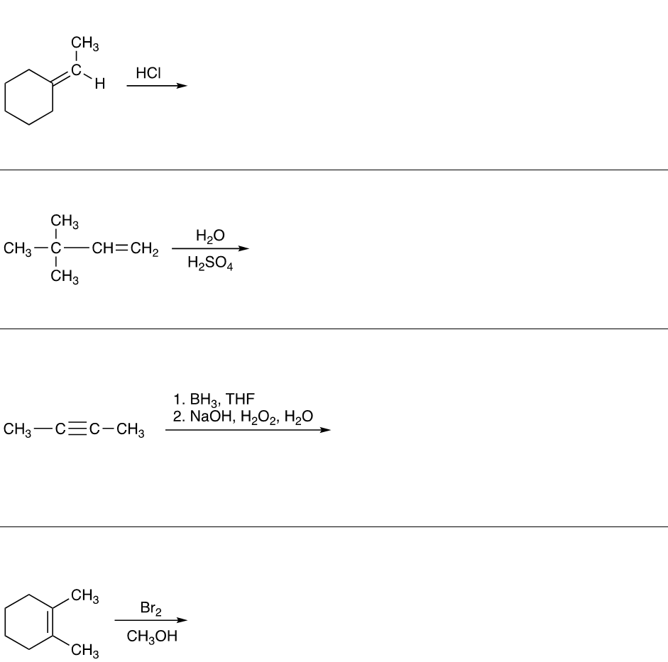 Solved CH3 C HCI c H | CH3 CH3 -C-CH=CH2 CH3 H2O H2SO4 1. | Chegg.com