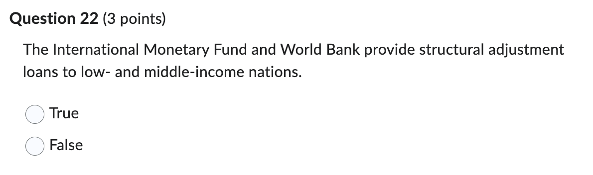 Solved Question 22 (3 ﻿points)The International Monetary | Chegg.com