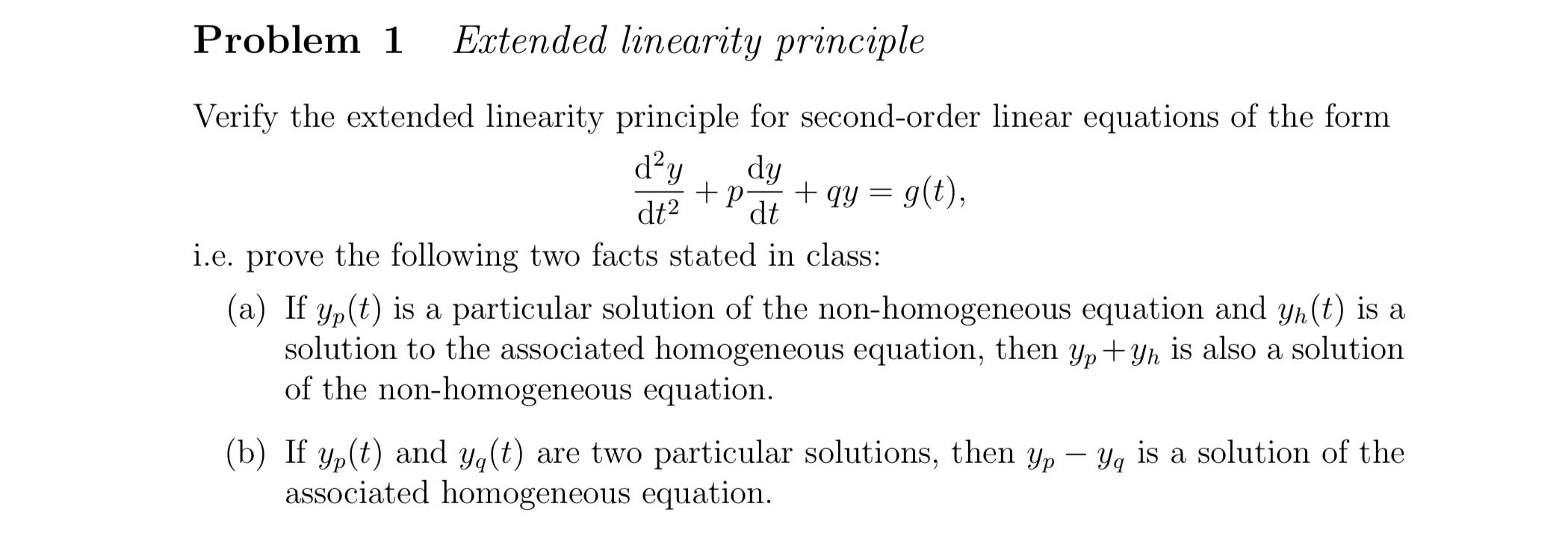 Solved Problem 1 Extended linearity principle + P Verify the | Chegg.com