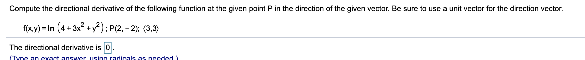 Solved Compute the directional derivative of the function | Chegg.com