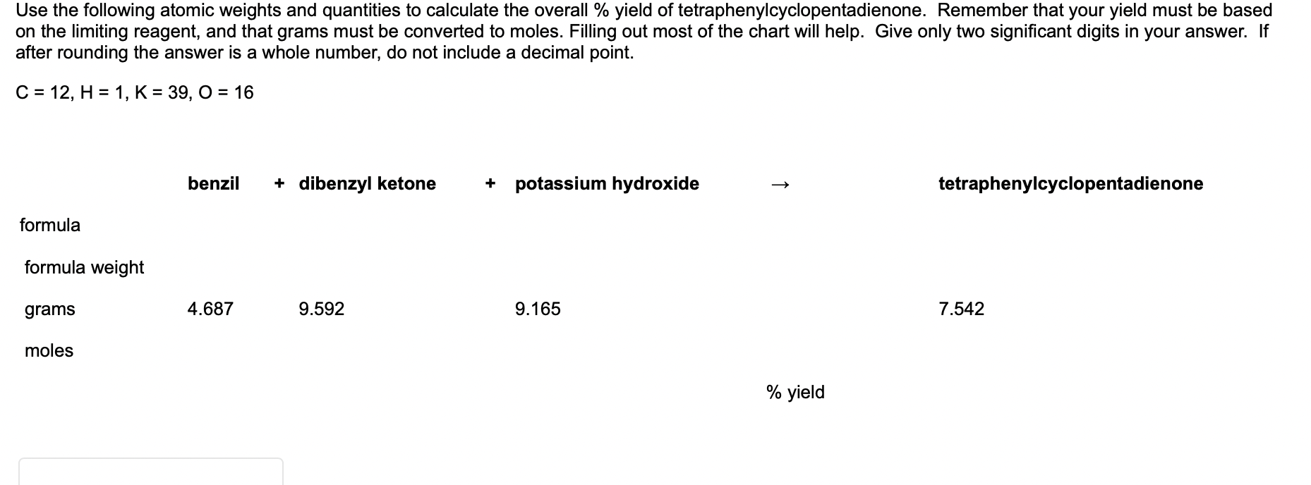 Solved Use the following atomic weights and quantities to | Chegg.com