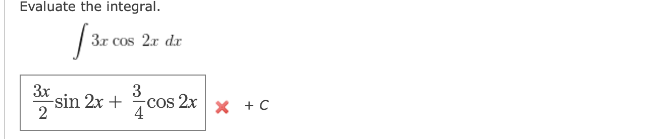 Solved Evaluate the integral. |3r co 3.r cos 2.r dr 3x 3 | Chegg.com