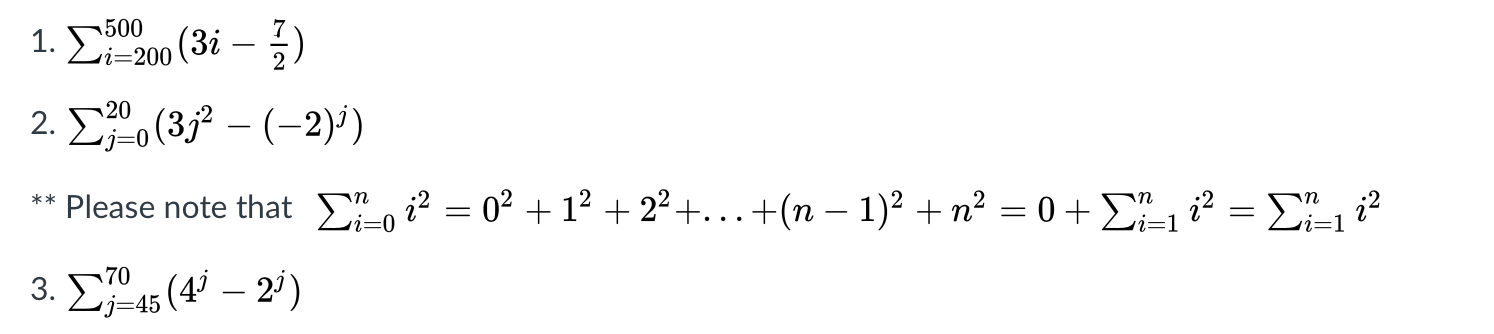 Solved Solve the following summation problems (You have to | Chegg.com Solved Solve the following summation problems (You have to | Chegg.com