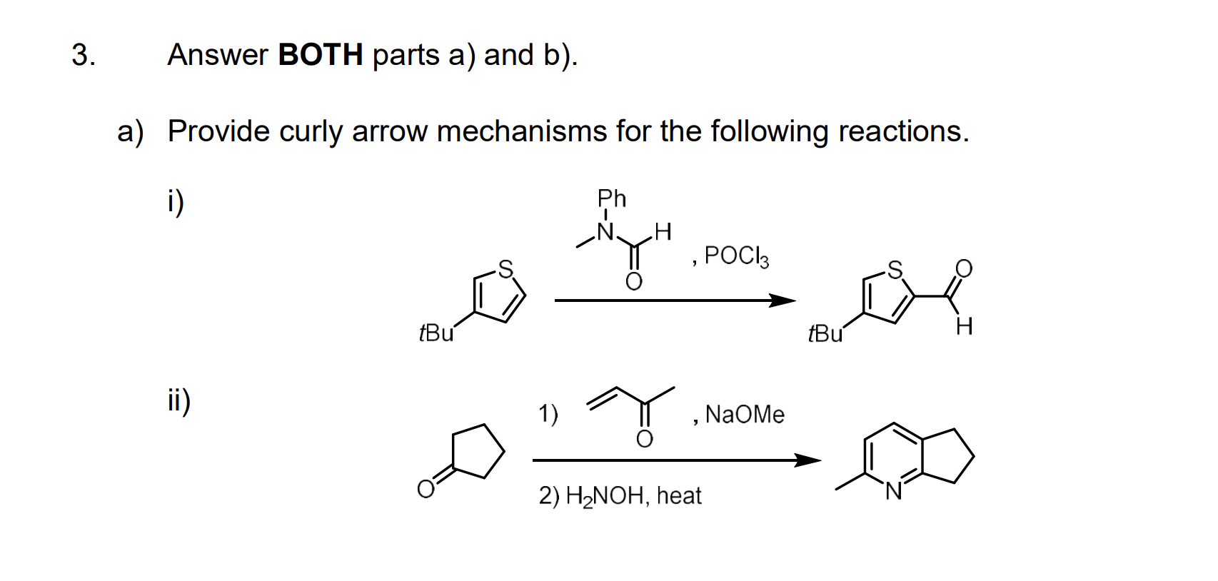Solved a) Provide curly arrow mechanisms for the following | Chegg.com